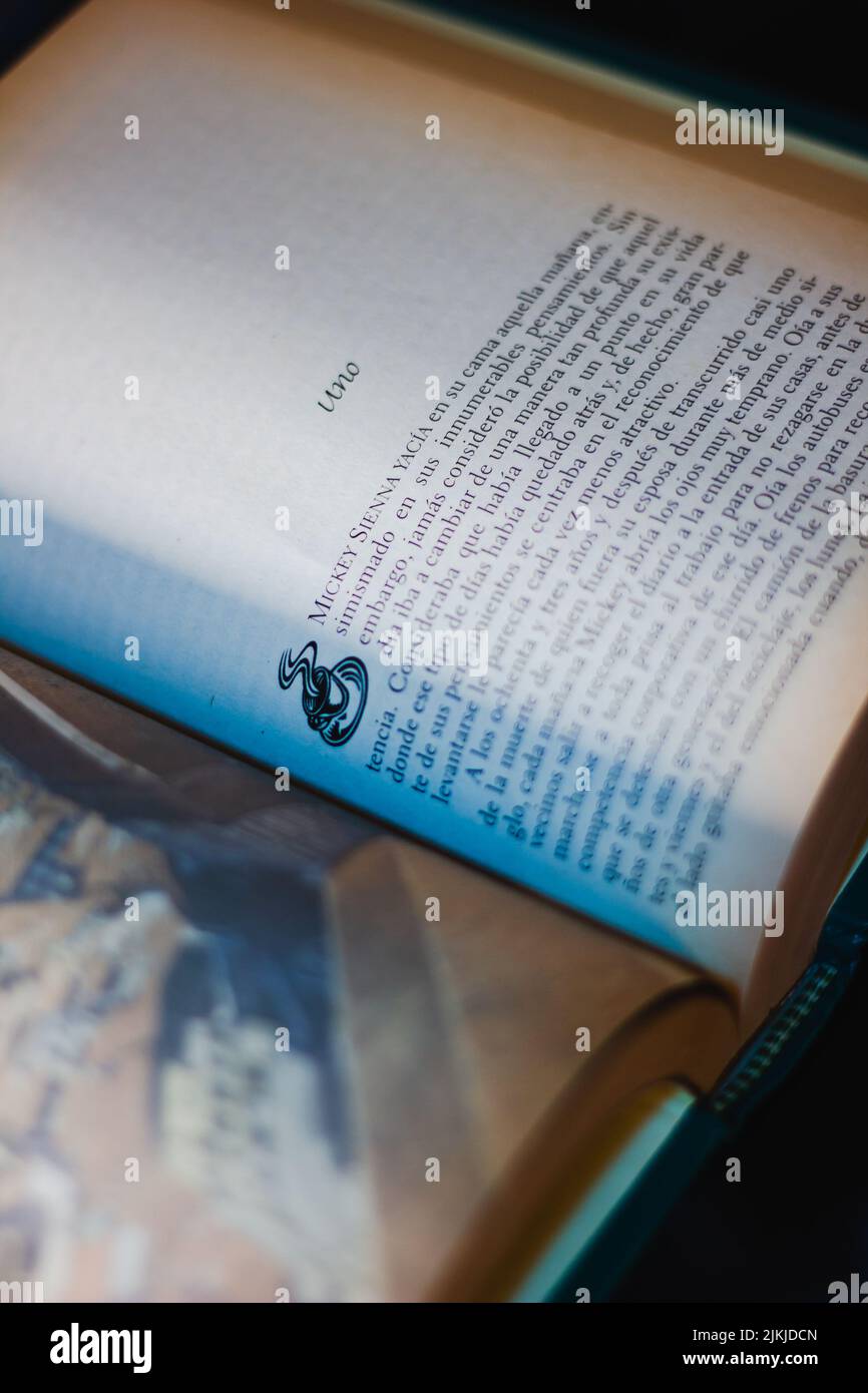 A closeup shot of an open book Stock Photo - Alamy