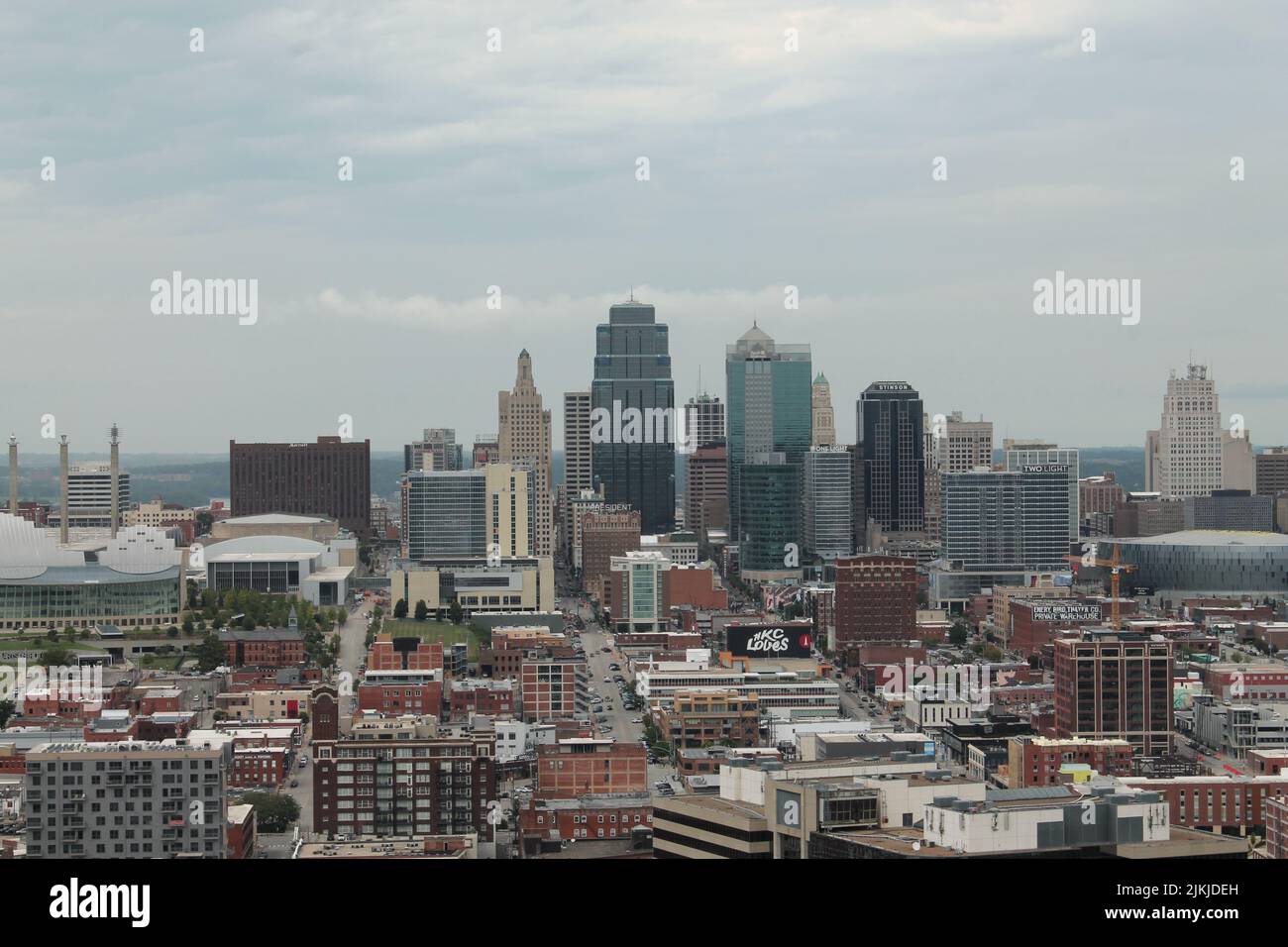 A beautiful view of the cityscape of urban high buildings in Kansas ...