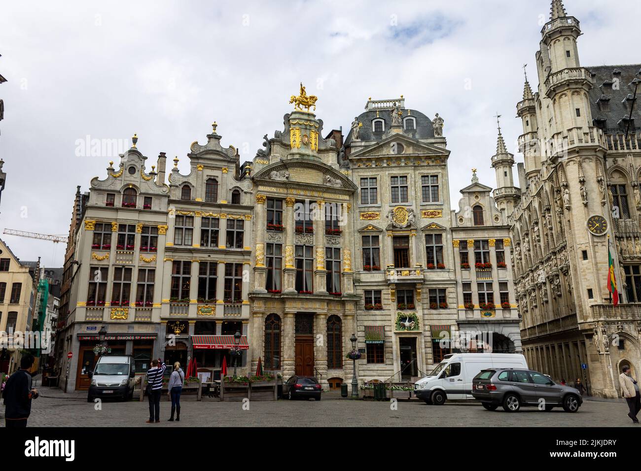 The Guild historical buildings in Grand Place, downtown Brussels ...