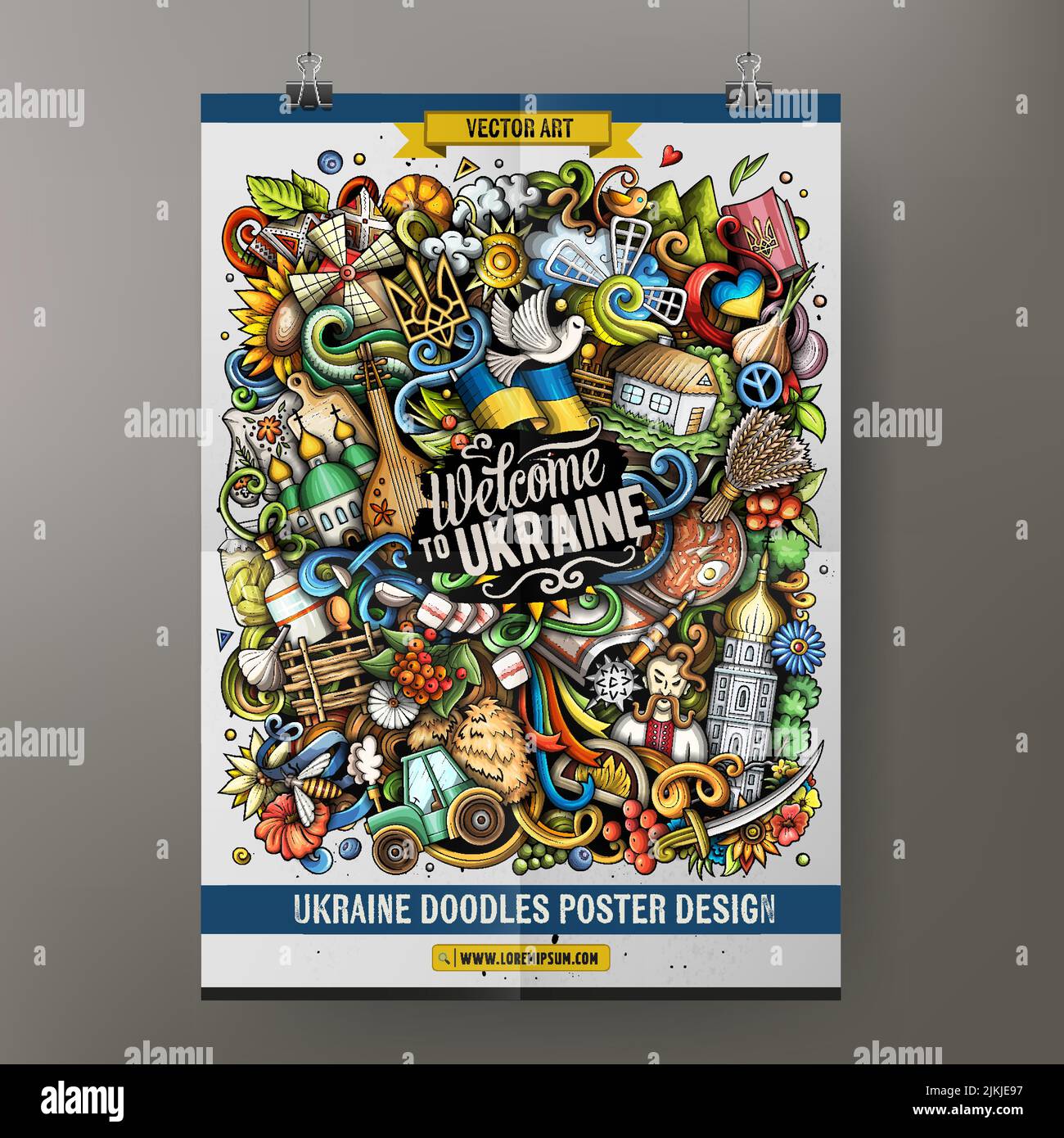 Cartoon vector doodle Ukraine poster Stock Vector Image & Art - Alamy
