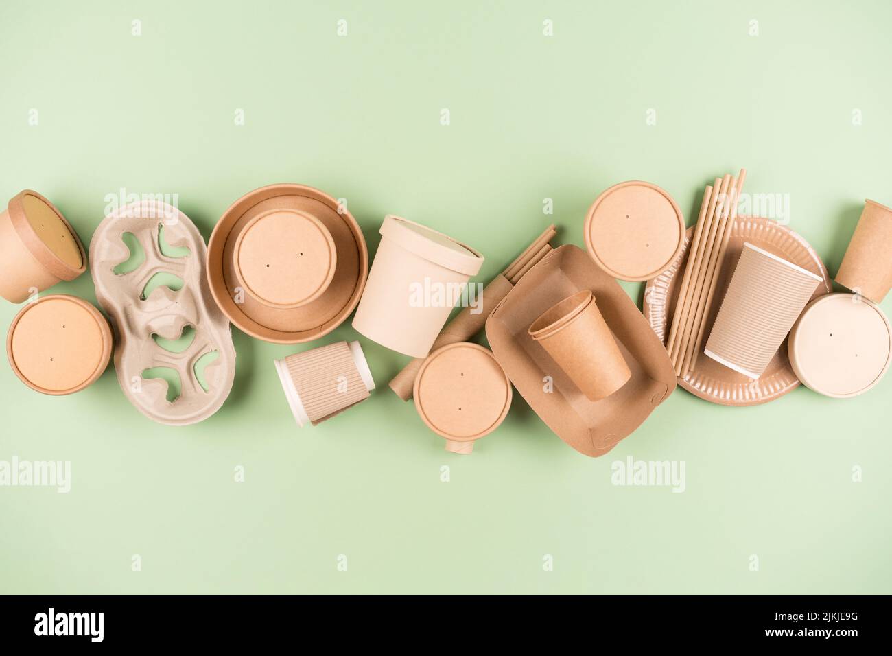 Eco paper utensils and disposable tableware, food containers, paper ...