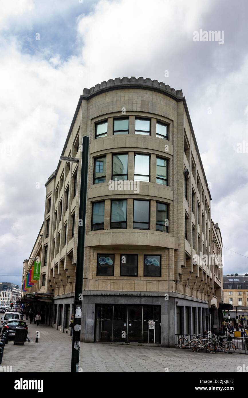 The beautiful modern buildings in downtown of Brussels in Belgium ...