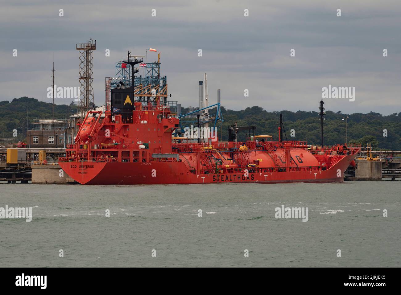 Fawley, Southampton, England, UK. 2022. A LPG tanker carrier alongside ...