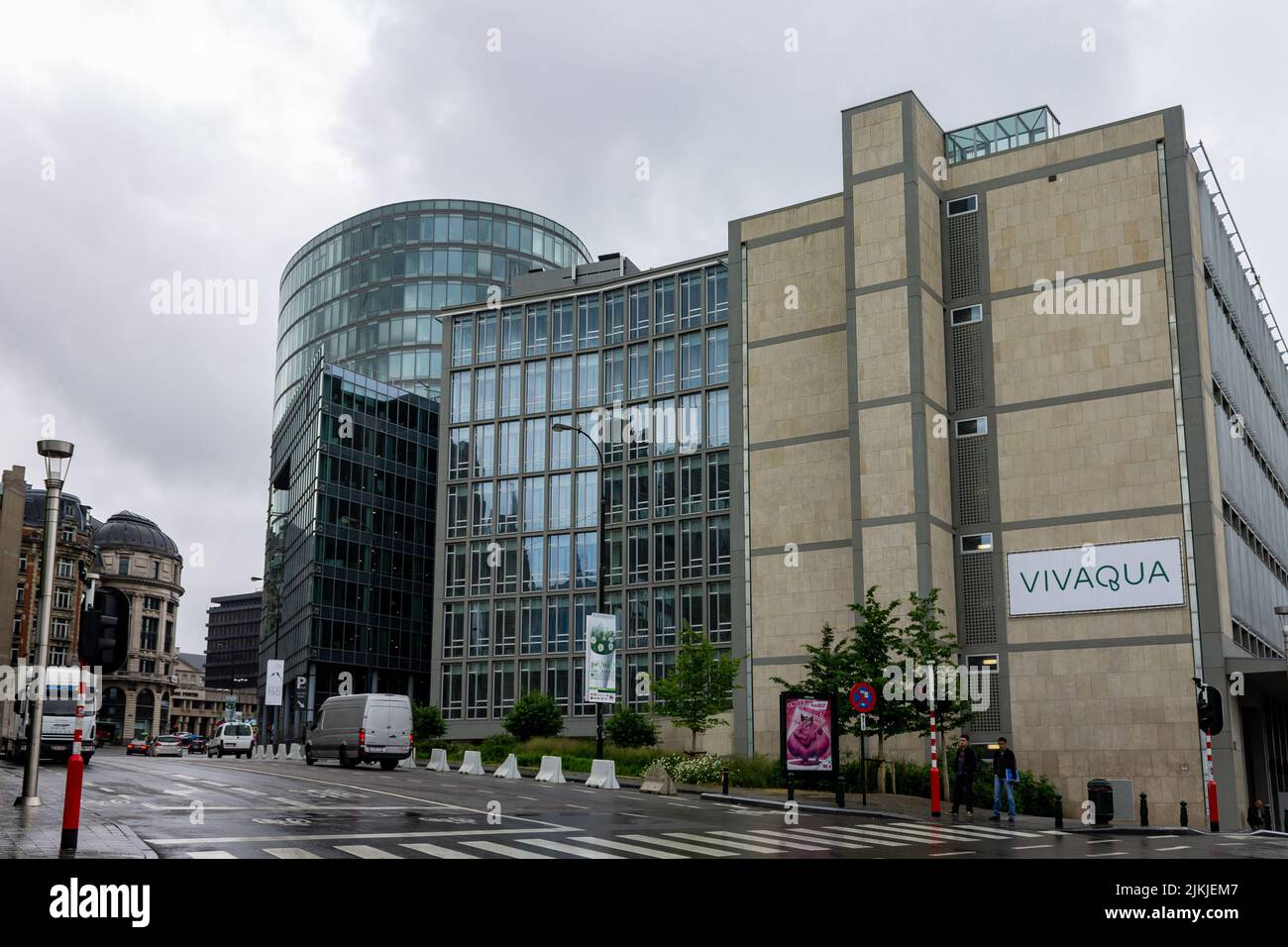 The beautiful modern buildings in downtown of Brussels in Belgium ...