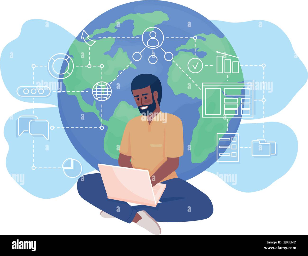 Freelancer 2D vector isolated illustration Stock Vector Image & Art - Alamy