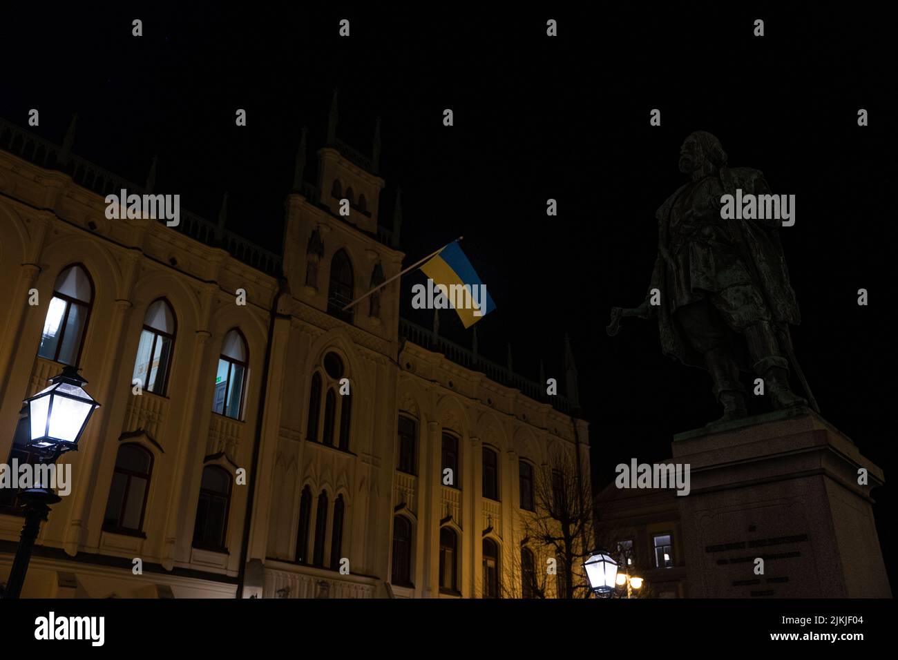 The Orebro Parliament house with Ukraine flag Stock Photo - Alamy