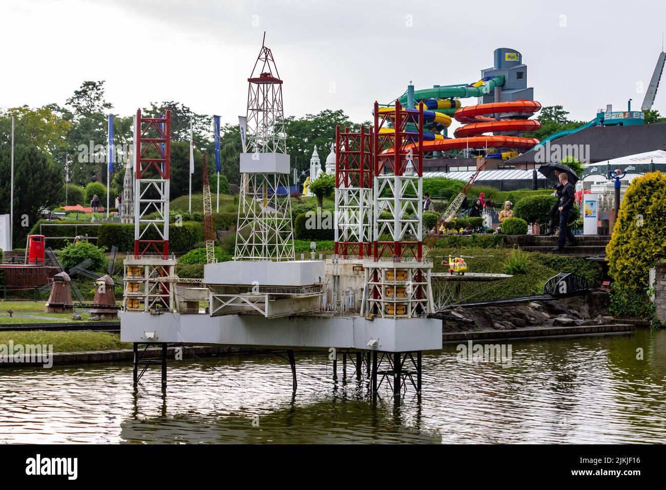 The Drilling Platform of Oil Rig in Mini-Europe miniature historical ...