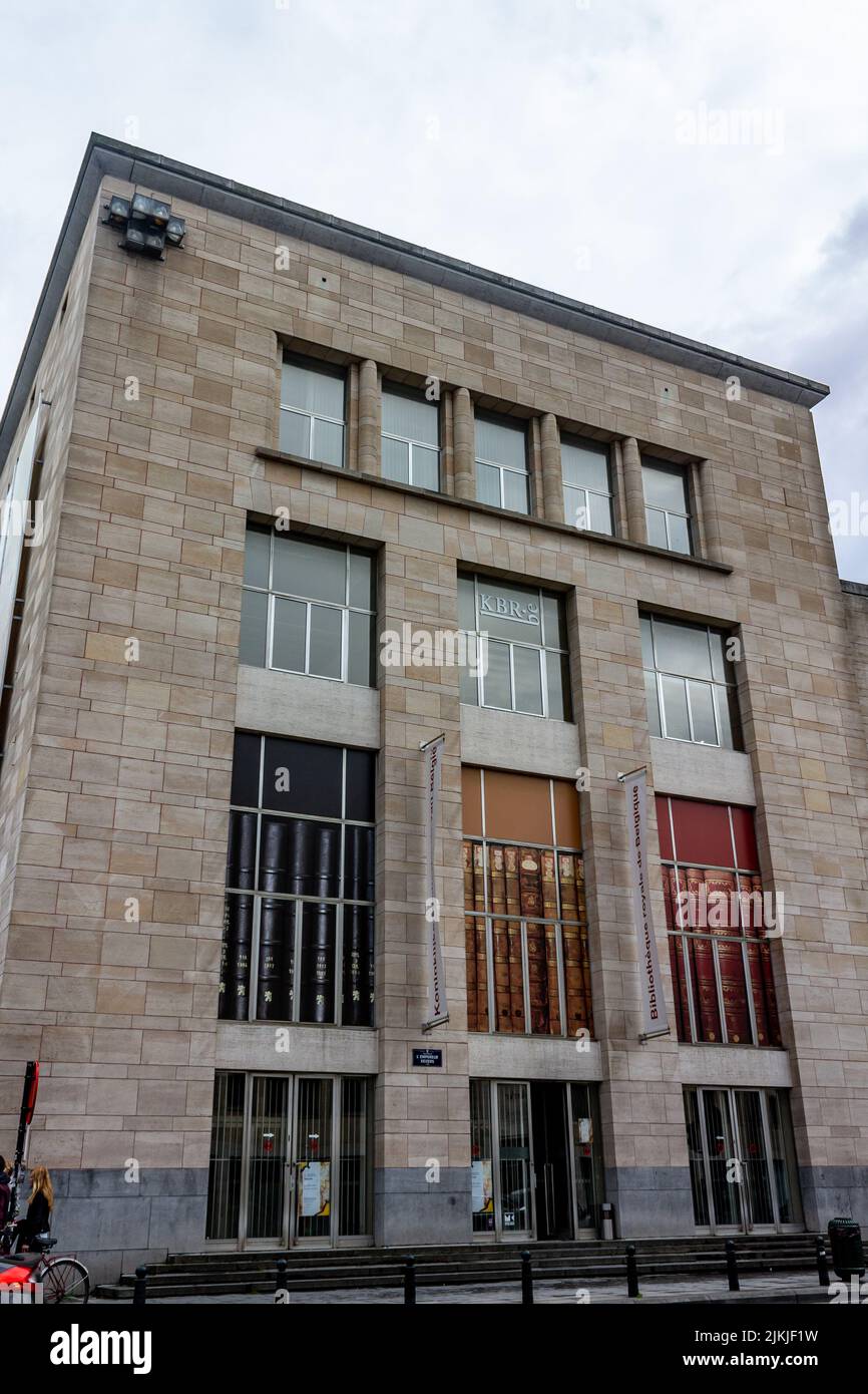 A scenic shot of a typical European building in downtown Brussels ...