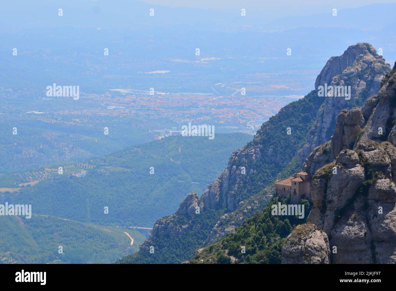 A beautiful view from Montserrat Monastery in Catalonia, Spain Stock ...