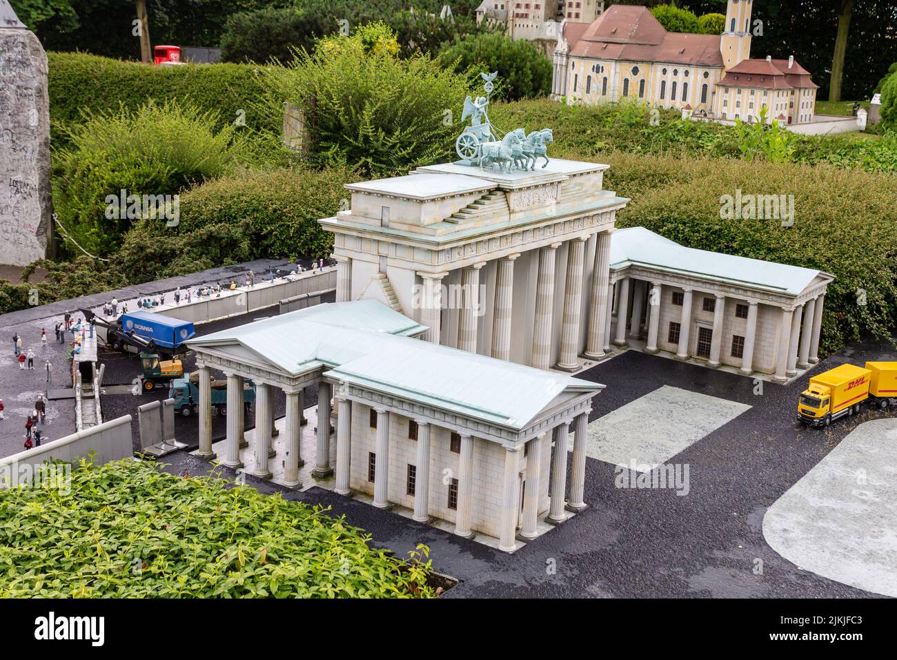 A model of the Brandenburg Tor in a park of miniature landmarks in ...