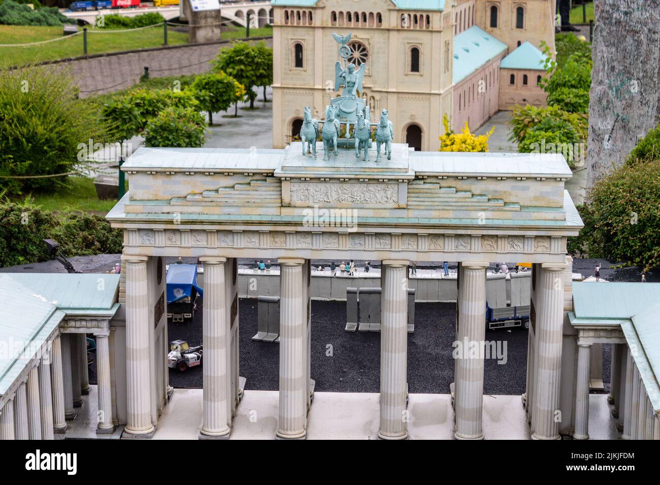 A model of the Brandenburg Tor in a park of miniature landmarks in ...