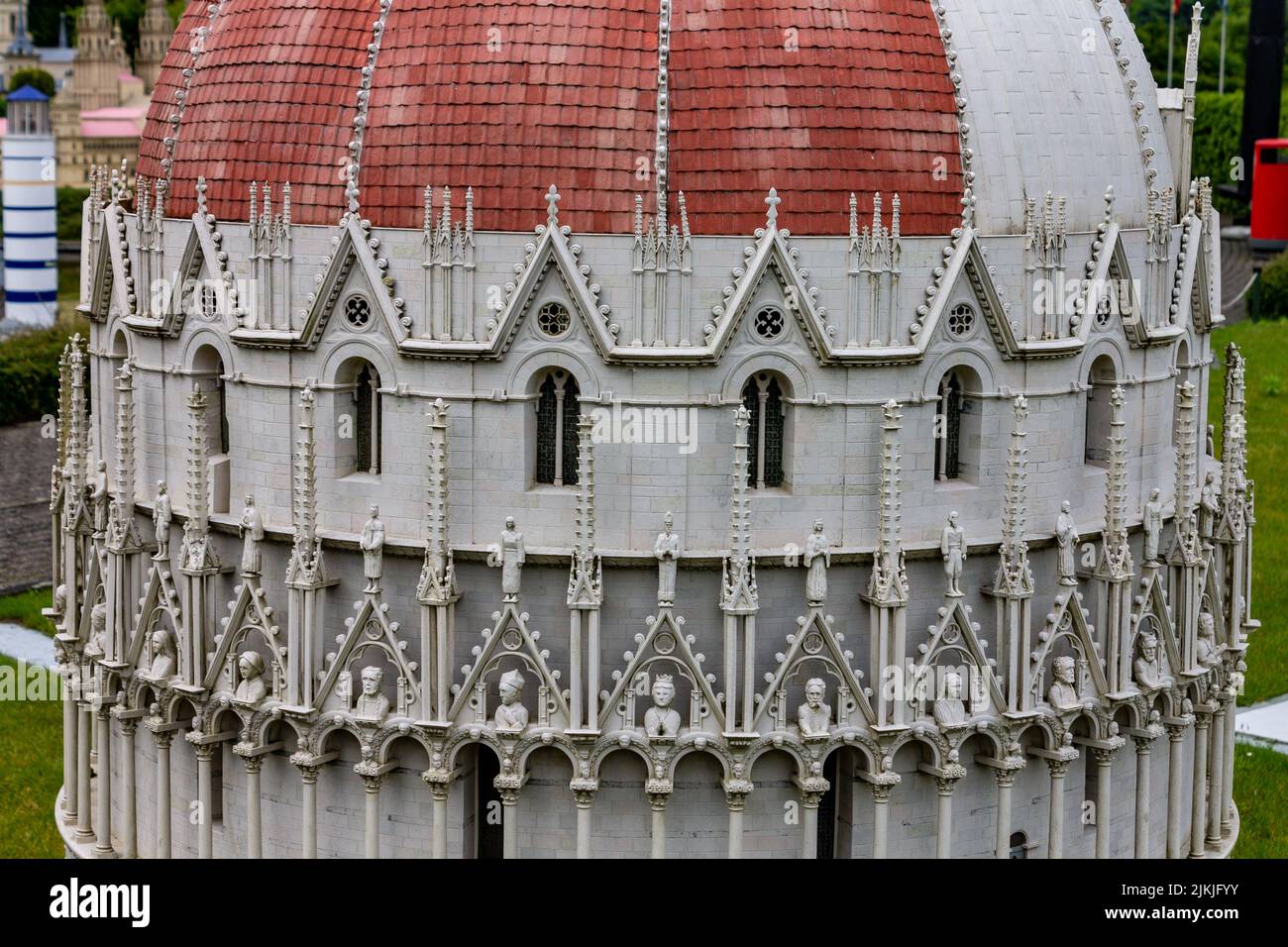 A model of Battistero di San Giovanni in a park of miniature landmarks ...