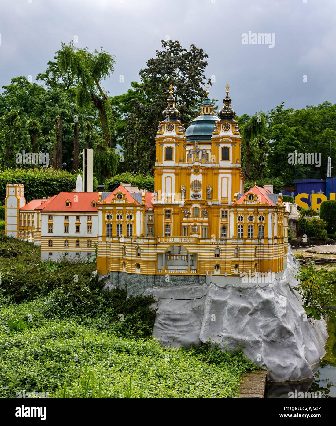 A model of the Melk Abbey in a park of miniature landmarks in Brussels ...