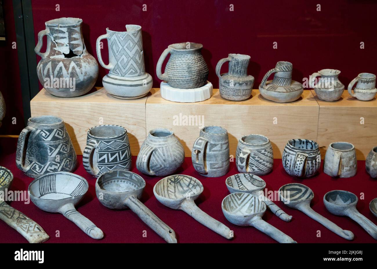 Large variety of pottery artifacts from the time of the Anasazi people ...