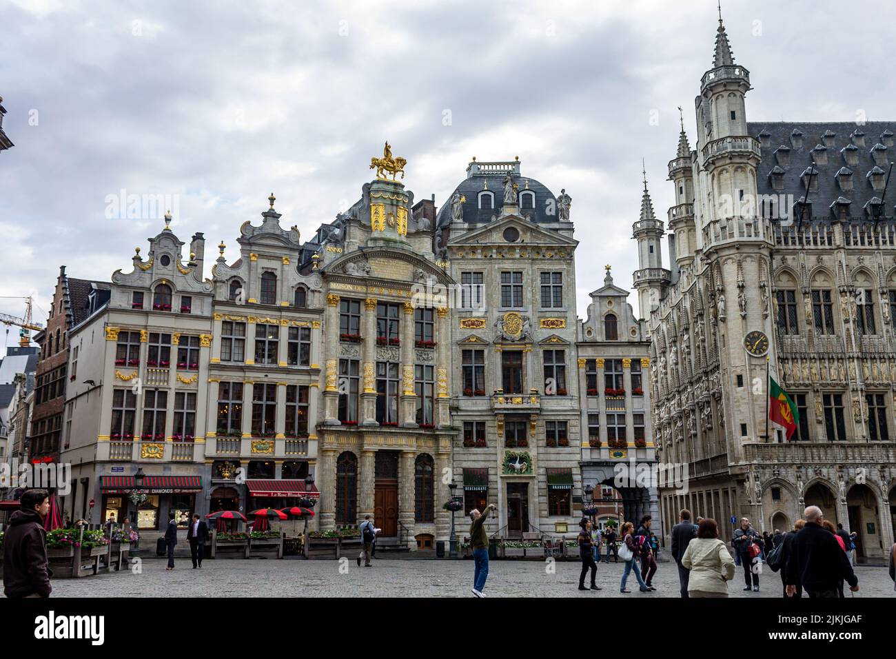 The Grand Place with its guild halls historical buildings, Brussels ...