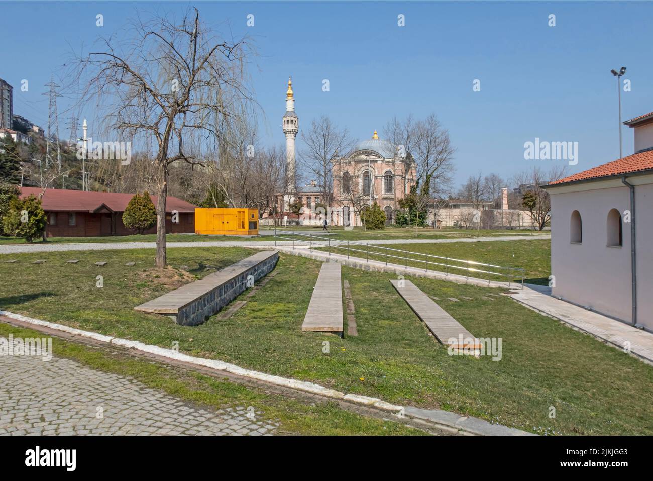 The yard of the famous Sadabat Mosque in Kagithane district on the ...