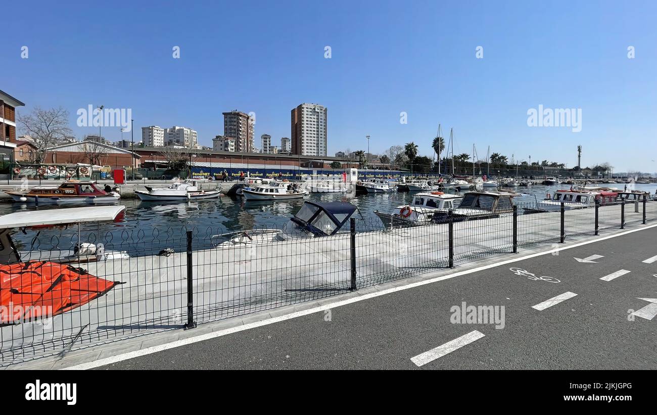 A beautiful view of a road near Kurbagalidere stream and the coastline ...