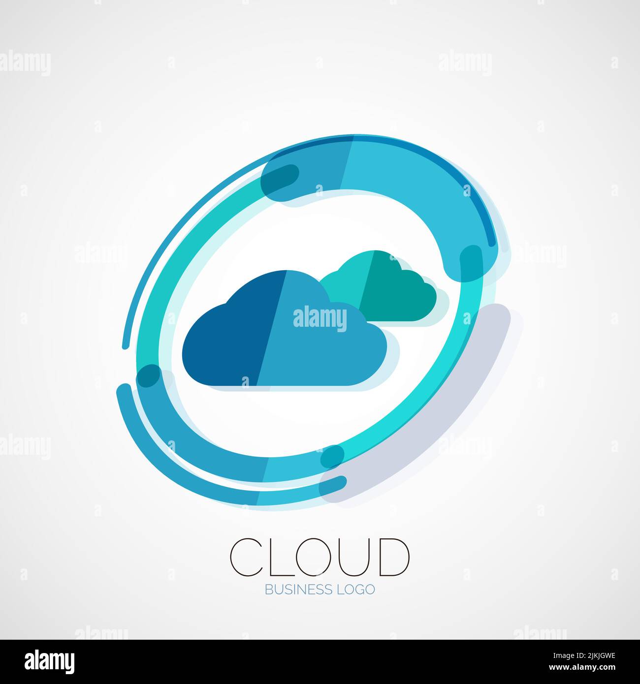 Cloud storage, 3d company logo, business symbol concept, minimal line ...