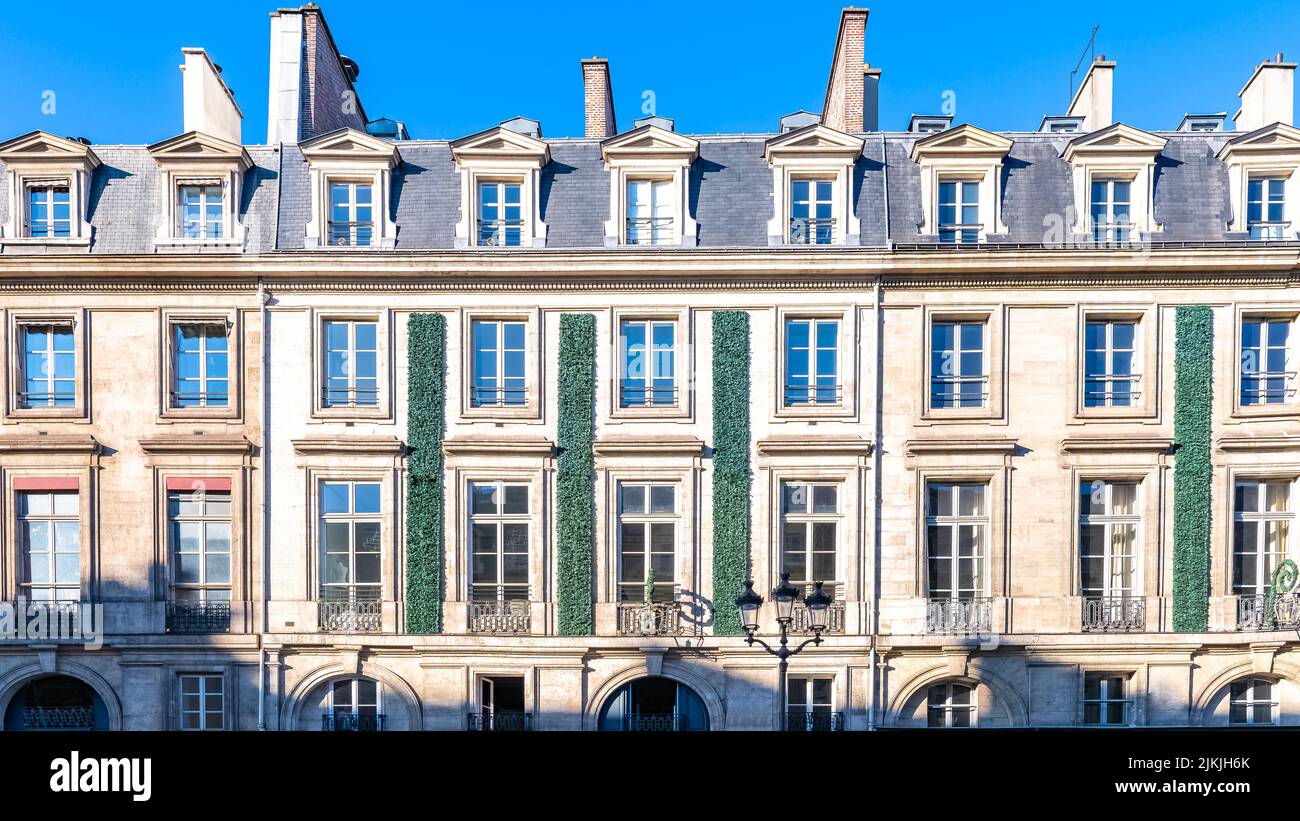 Paris, beautiful building rue Royale, in a luxury district Stock Photo ...