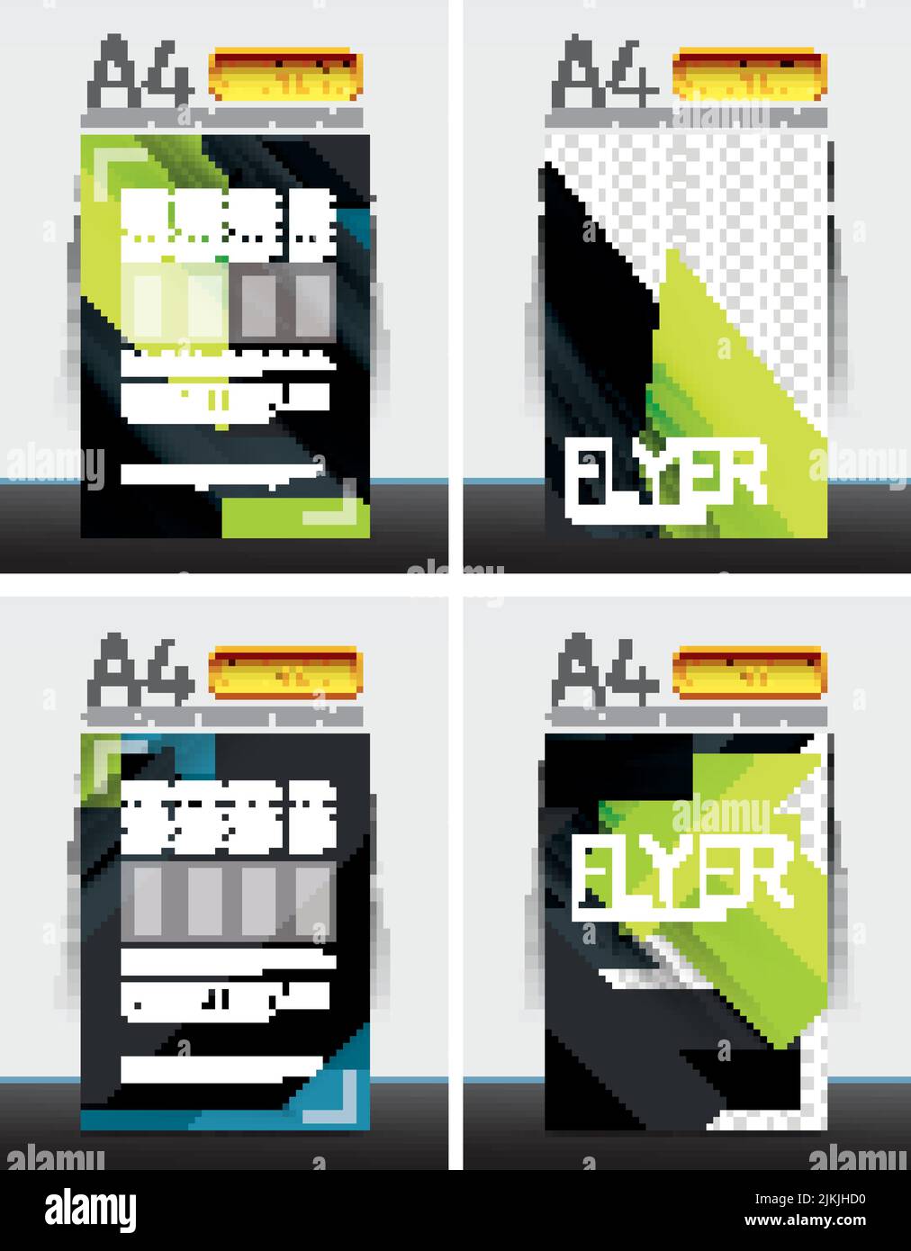 Abstract modern flyer brochure design templates collection with sample ...