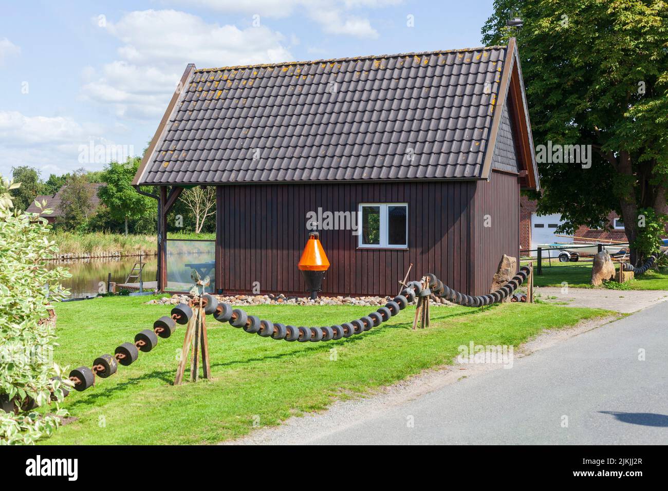 Old house in Varel harbor, Varel, Lower Saxony, Germany, Europe Stock ...
