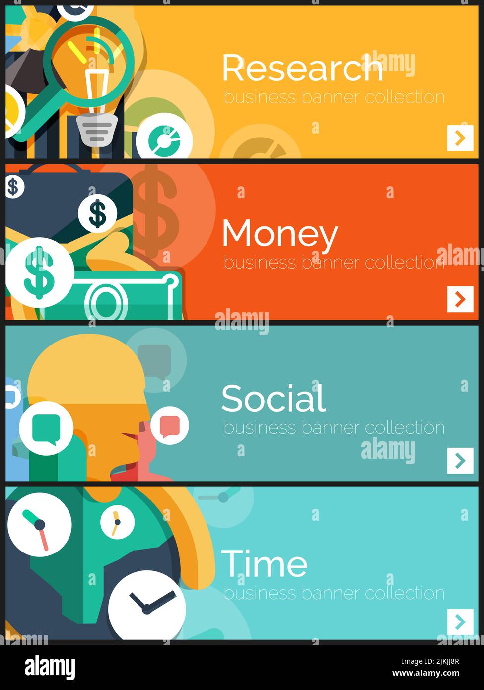 Set of flat design internet business banners concepts for web. Research ...