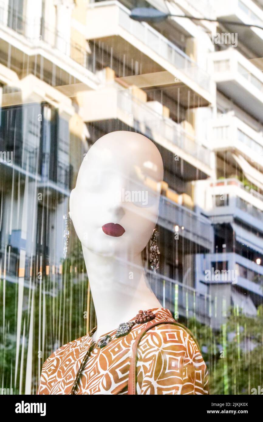 Manikin in a shopwindow, Thessaloniki, Macedonia, North-Eastern Greece ...