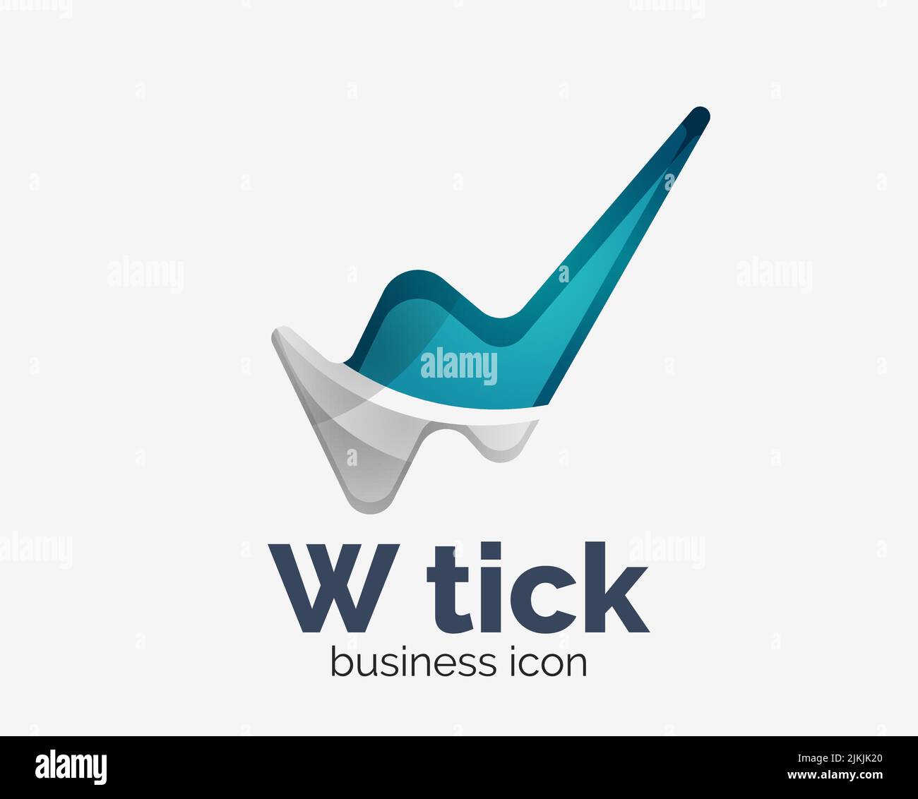 Modern tick abstract wave logo design, business icon. Geometric emblem ...