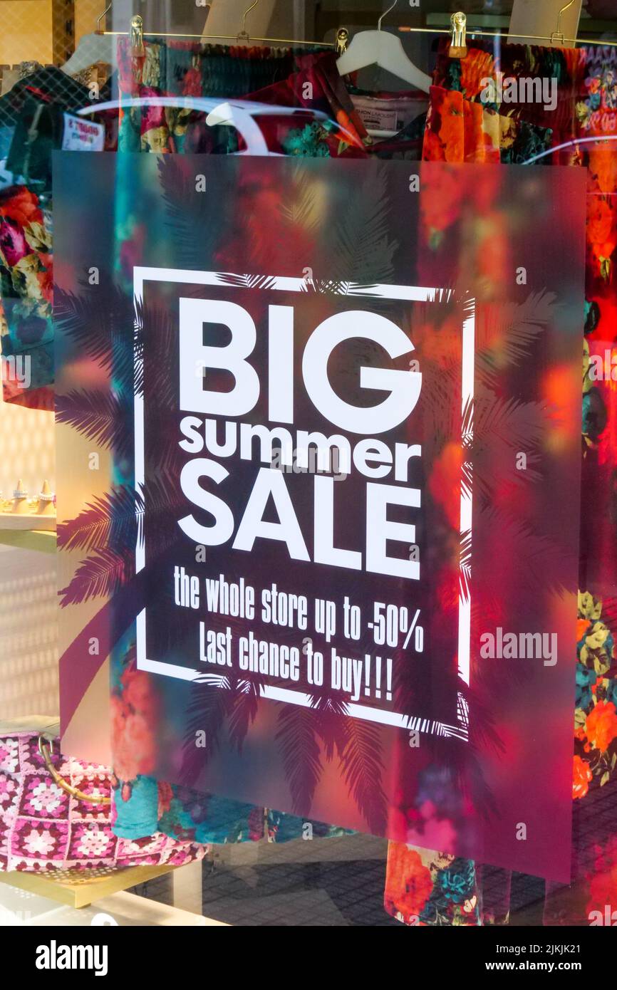 Summer sales, Thessaloniki, Macedonia, North-Eastern Greece Stock Photo ...