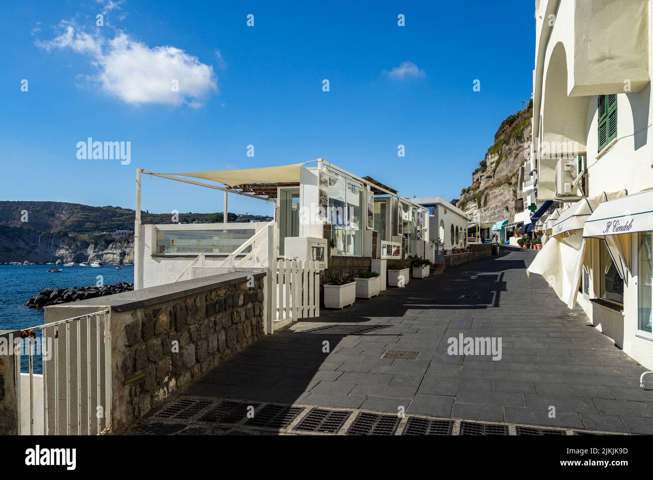 Pedestrian street in the charming village of Sant’Angelo on Ischia ...
