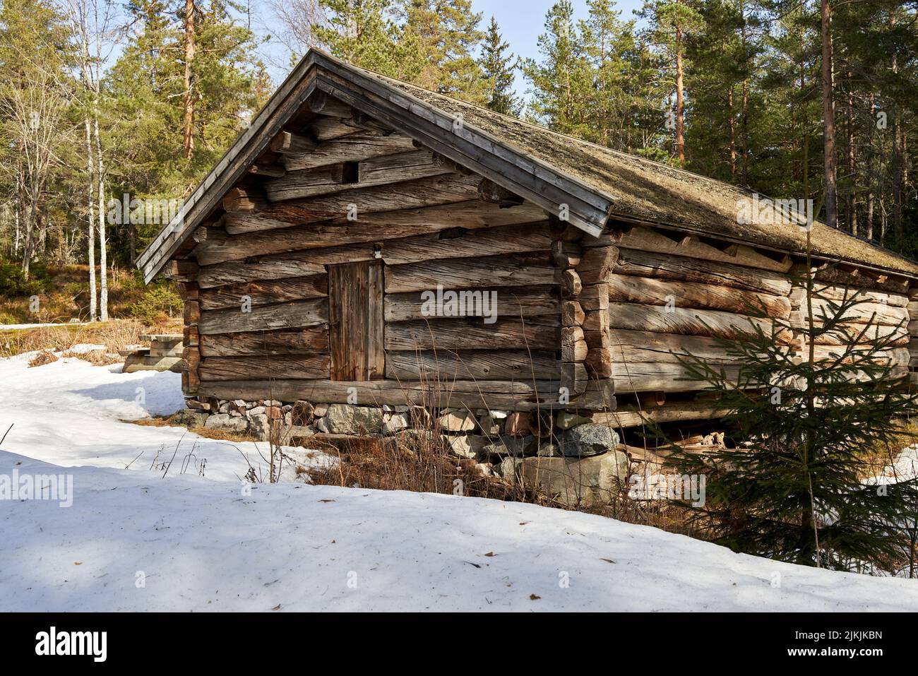 An ancient, traditional Viking wooden building in Drammen, Norway Stock ...