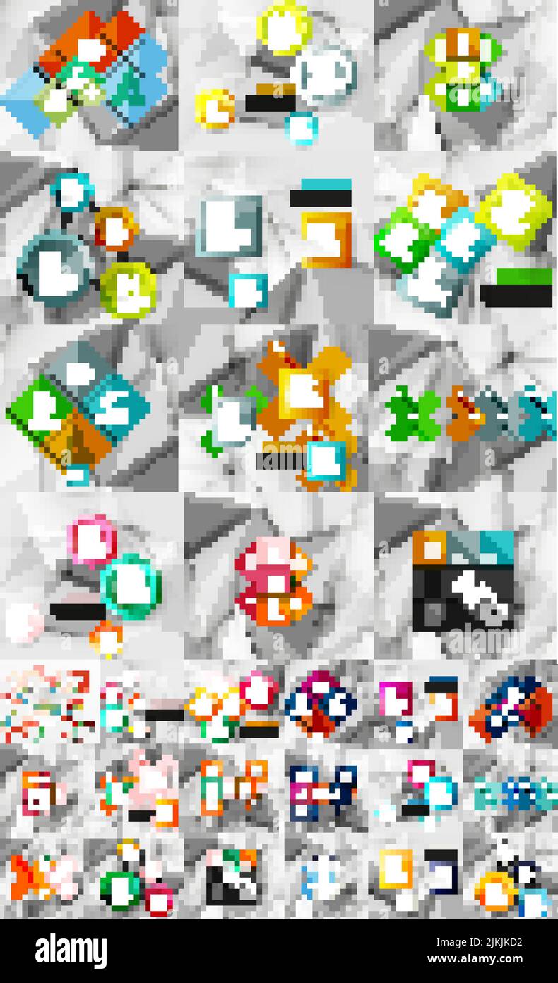 Huge mega collection of abstract geometric paper graphic layouts ...