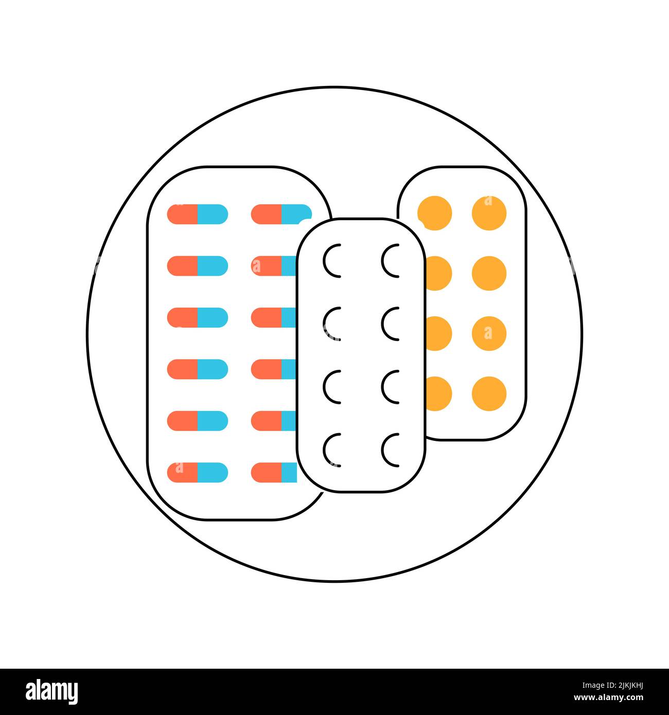 Round template pharmacy icon, medicament and pharmaceutical symbol ...