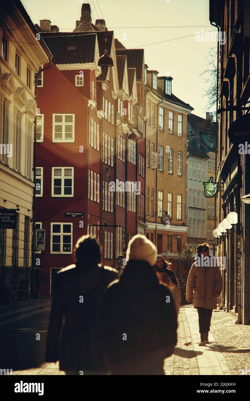 The people walking in the streets of Holstebro captured on a sunny day ...