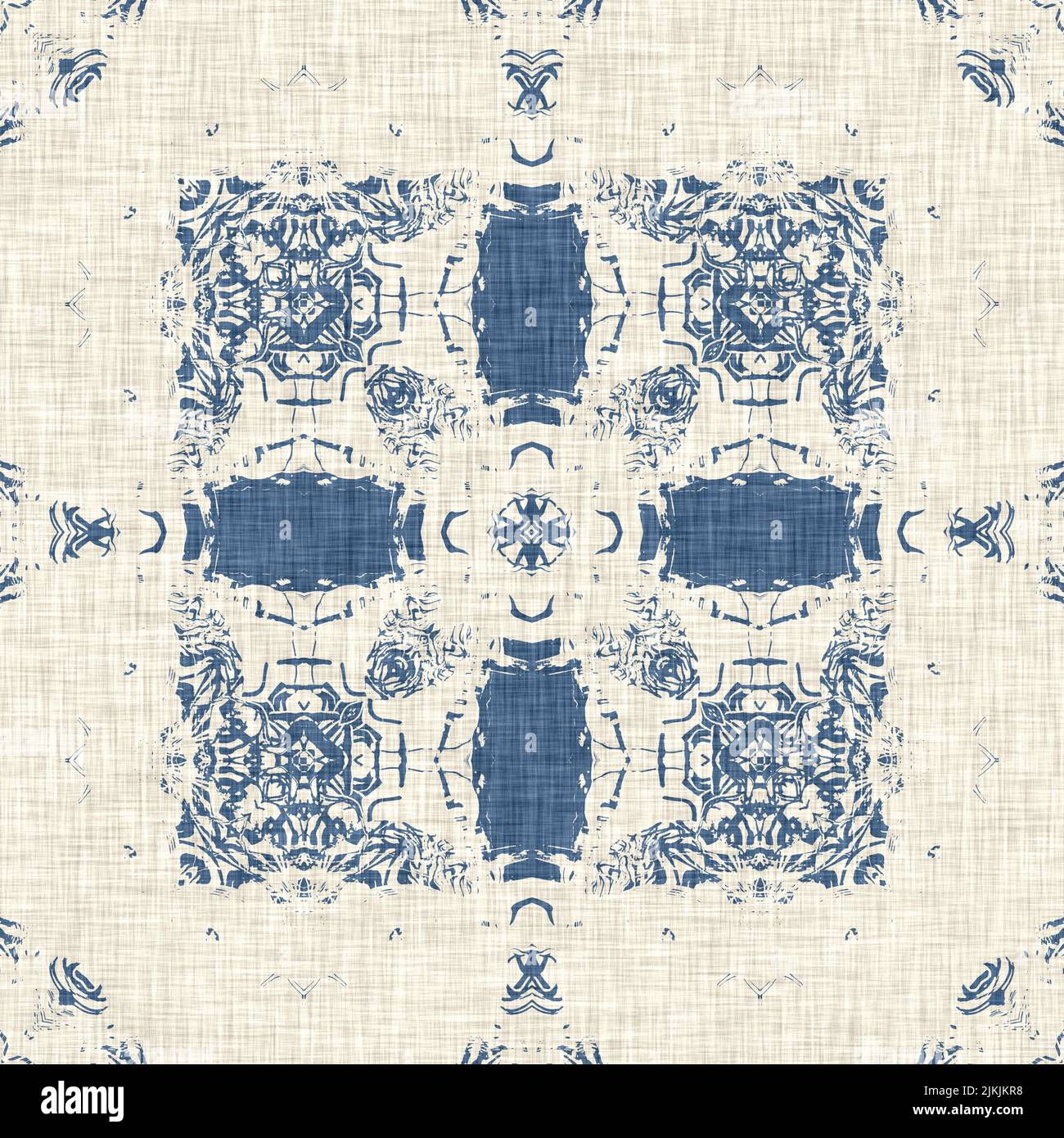 French blue quilt printed fabric pattern for shabby chic home decor ...