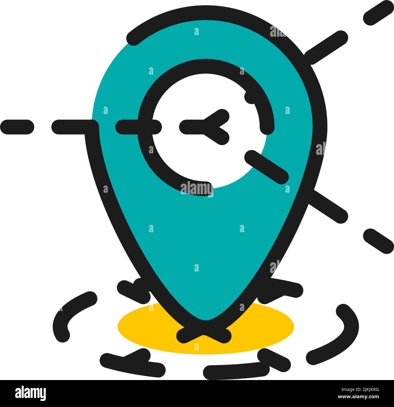 Color line icon for flat design isolated on white. Map tag Stock Vector ...