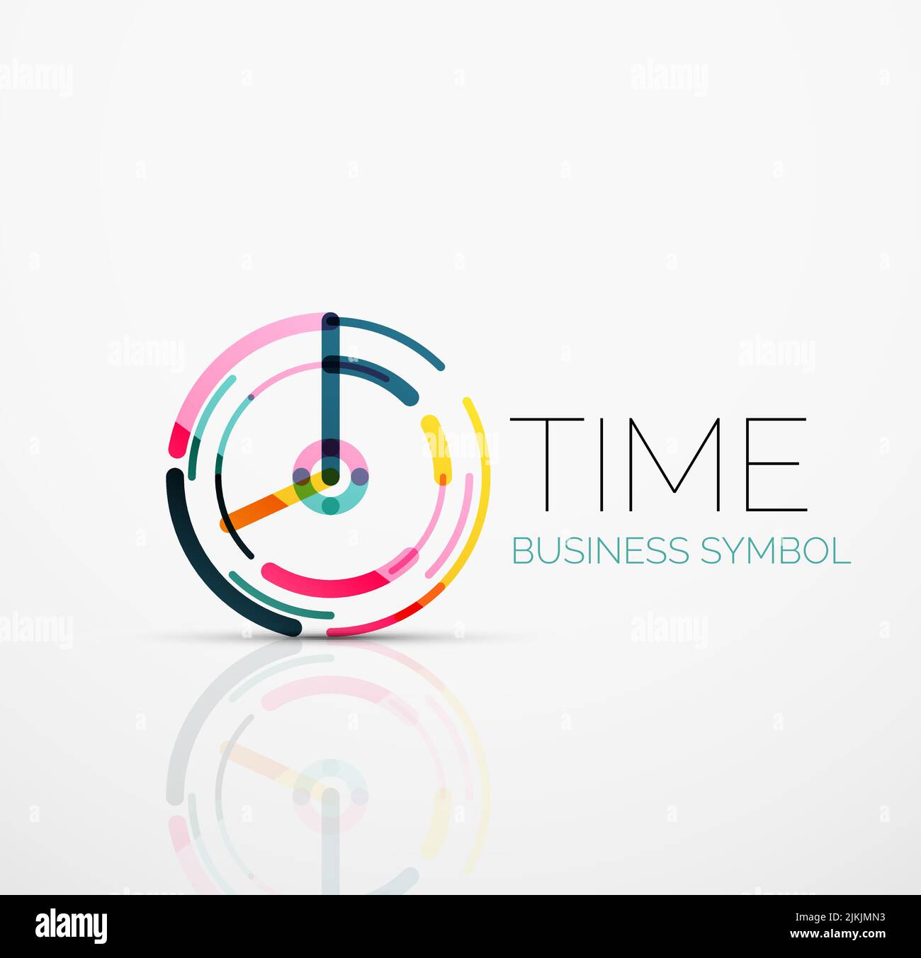 Vector abstract logo idea, time concept or clock business icon ...