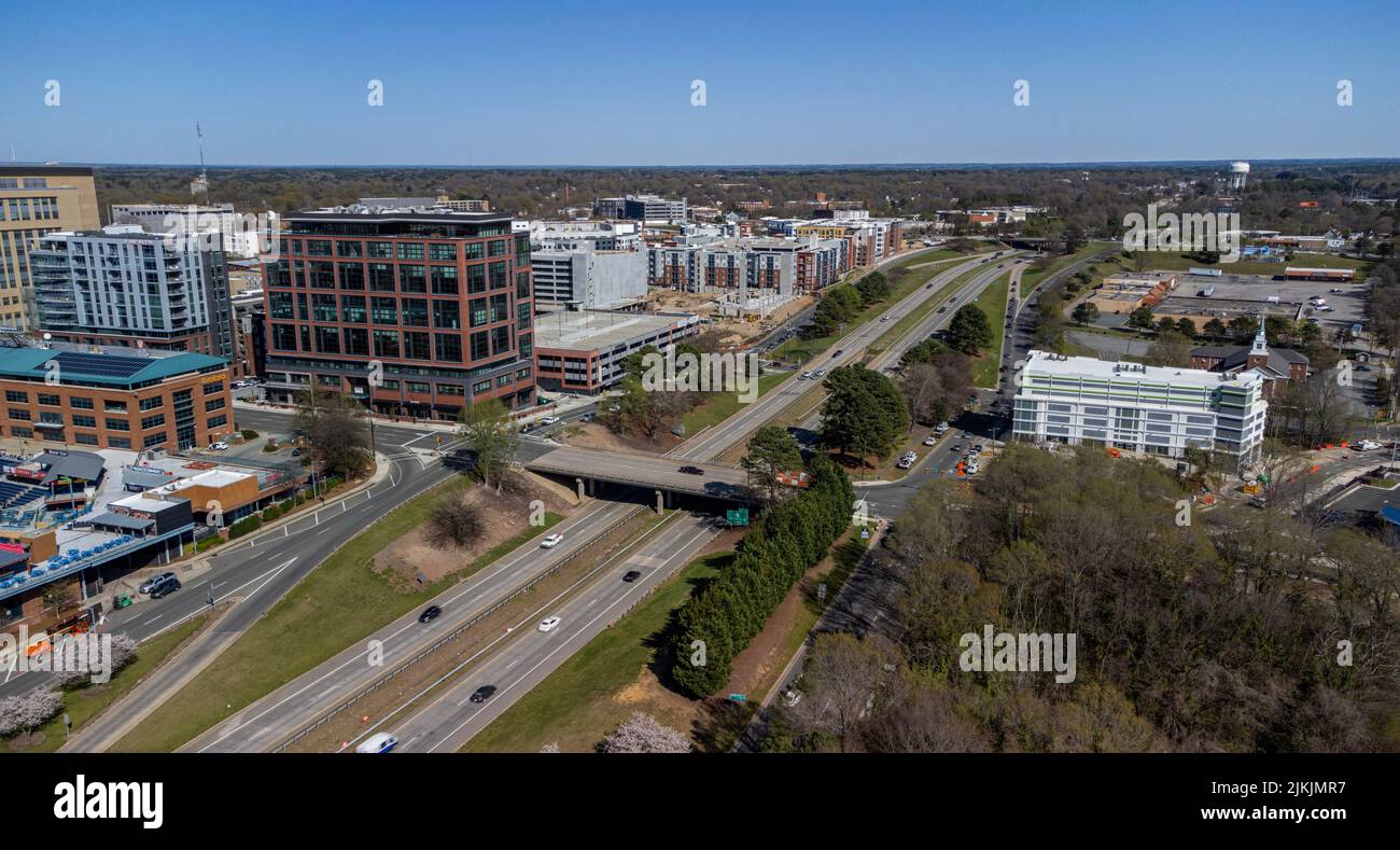 An aerial view of Durham cityscape in North Carolina Stock Photo - Alamy