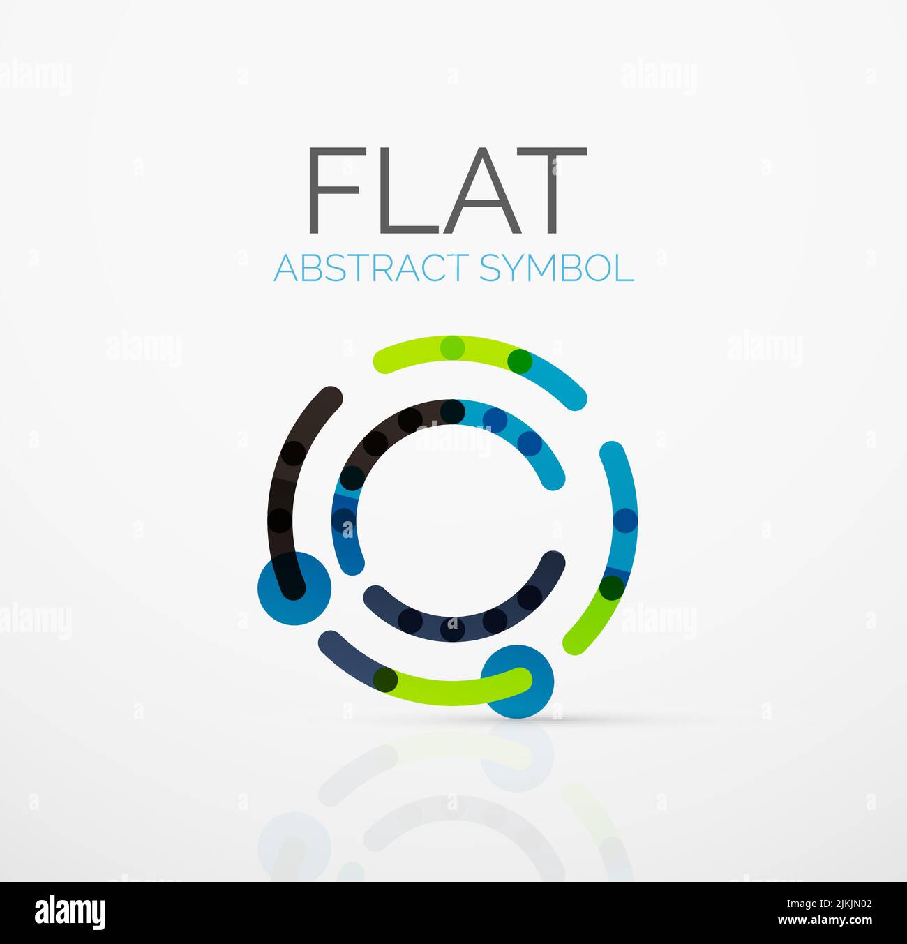 Logo - abstract minimalistic linear flat design. Business hi-tech ...