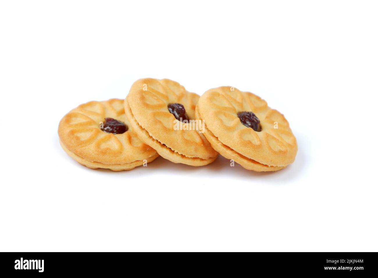 biscuits with blueberry jam on a white background Stock Photo - Alamy
