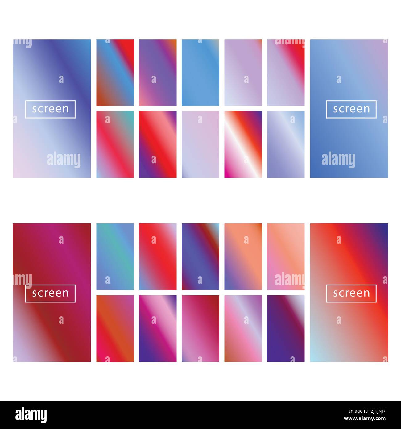 Mobile screen lock display collection of colorful backgrounds in trendy ...