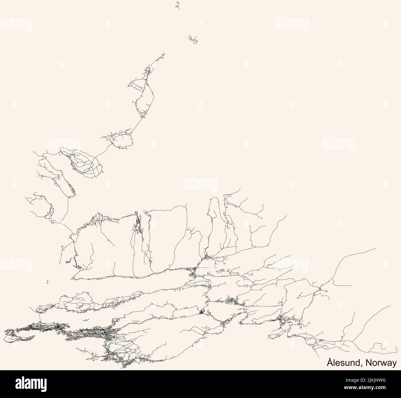 Street roads map of ÅLESUND, NORWAY Stock Vector Image & Art - Alamy