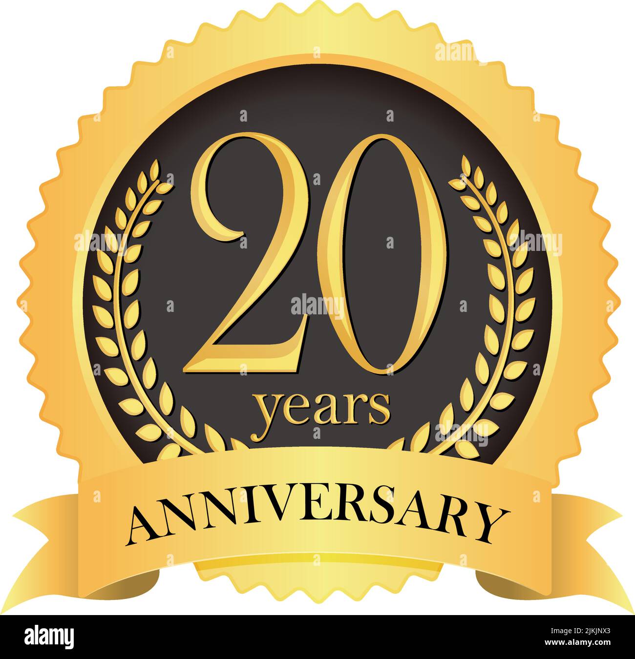 Golden anniversary medal icon | 20th anniversary Stock Vector Image ...