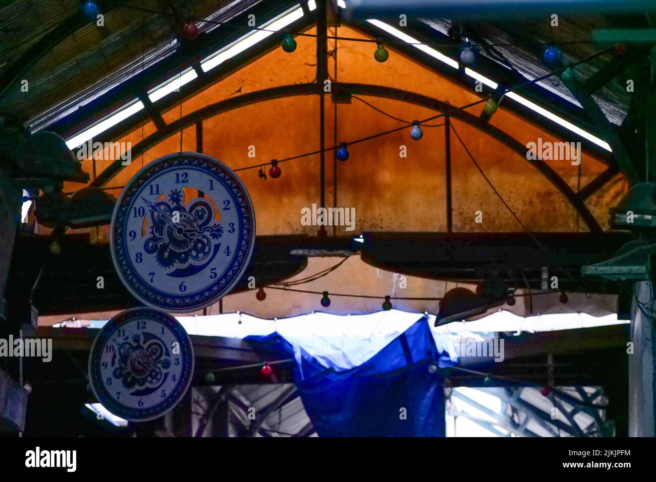 Canopy of Kapani market, Thessaloniki, Macedonia, North-Eastern Greece ...