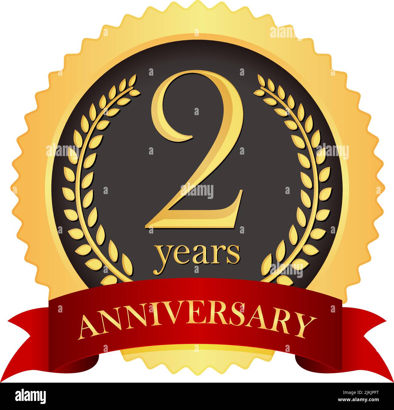 Golden anniversary medal icon | 2nd anniversary Stock Vector Image ...