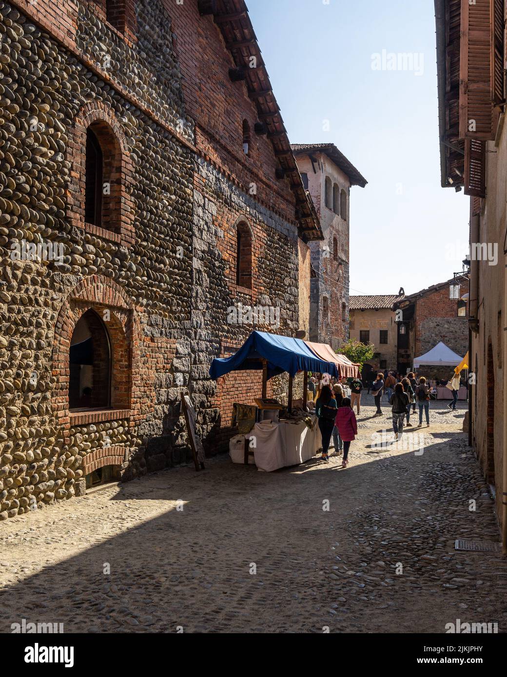 The medieval village Ricetto di Candelo is popular tourist destination ...