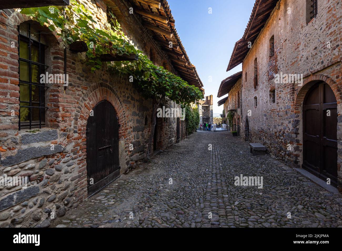 The typical medieval village Ricetto di Candelo, Piedmont region, Italy ...