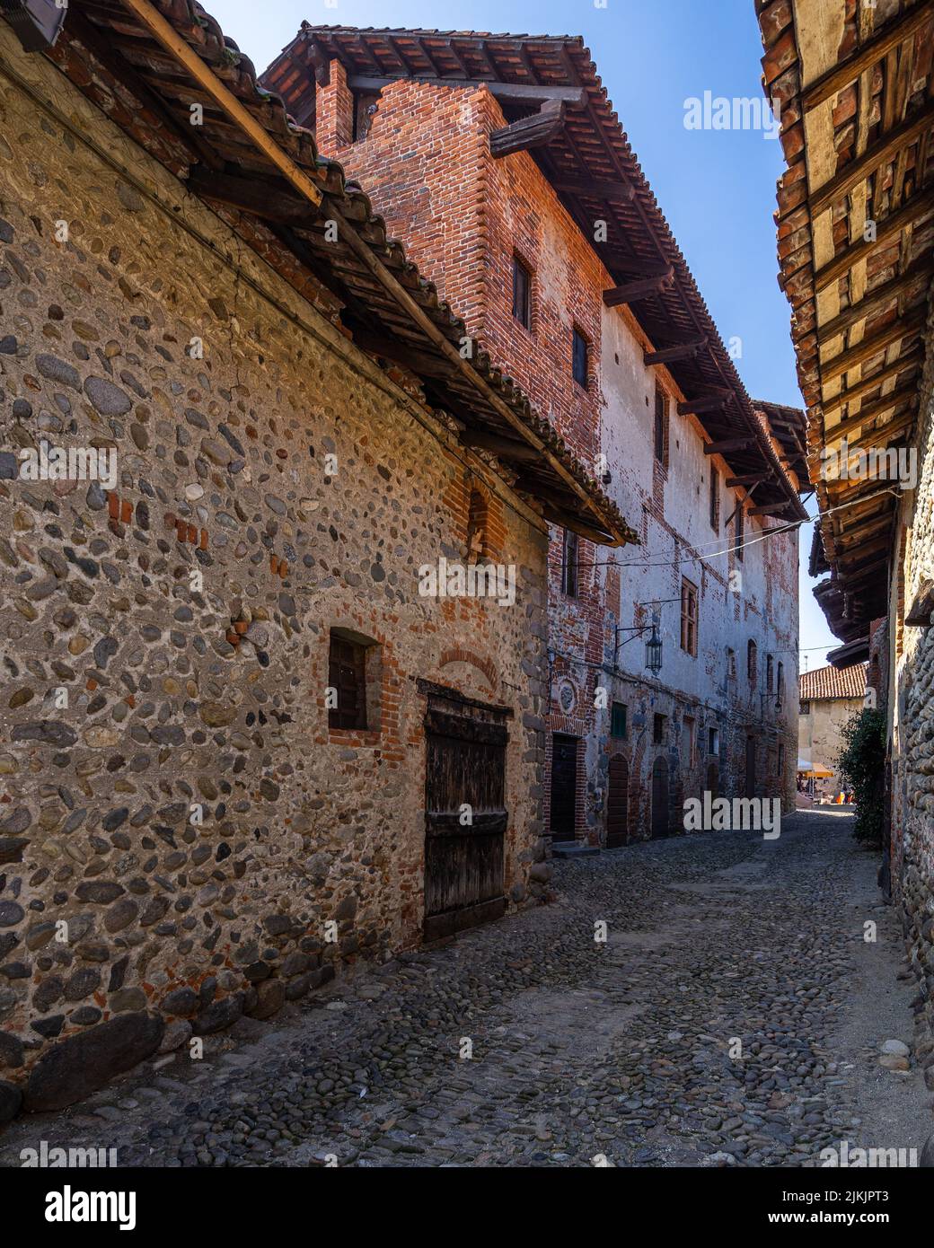 Ricetto di Candelo (Shelter of Candelo) in a typical medieval village ...