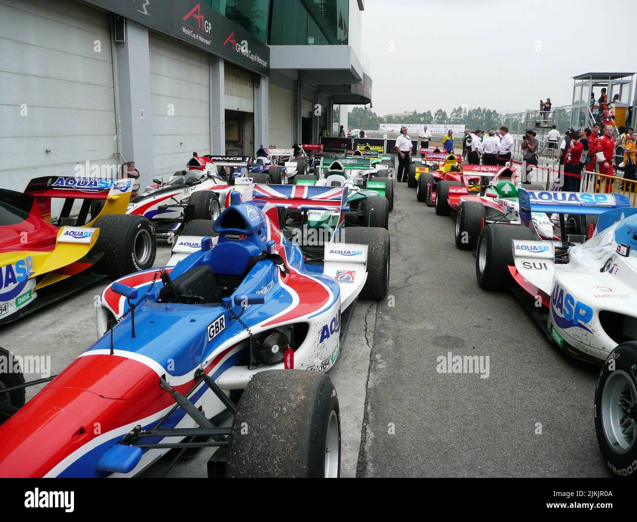 The cars in the paddock at the end of the Zhuhai A1 Grand Prix Stock ...