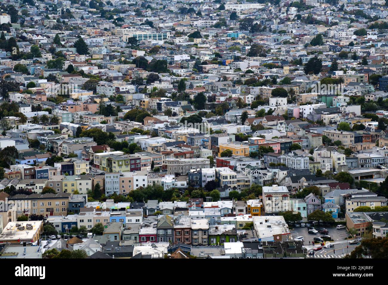 An aerial shot of dense buildings in a city Stock Photo - Alamy